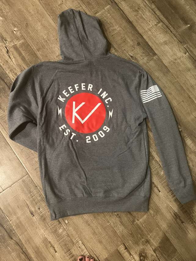 NEW LOGO PULLOVER HOODY, Gray or Black – Keefer, Inc. Tested
