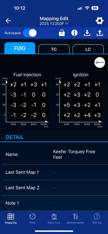 2024-2025 Yamaha YZ250F Optional Power Tuner Map – Keefer, Inc. Tested